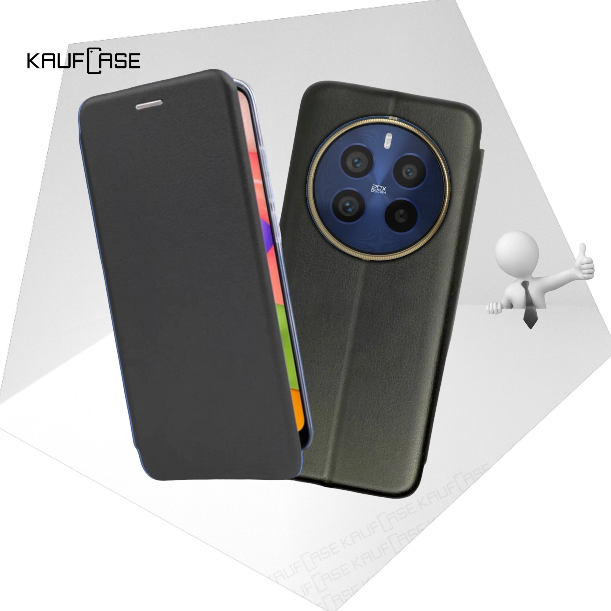 Чехол книжка для телефона Realme 12 Pro /12 Pro+(6.7"), черный. Текстура под кожу
