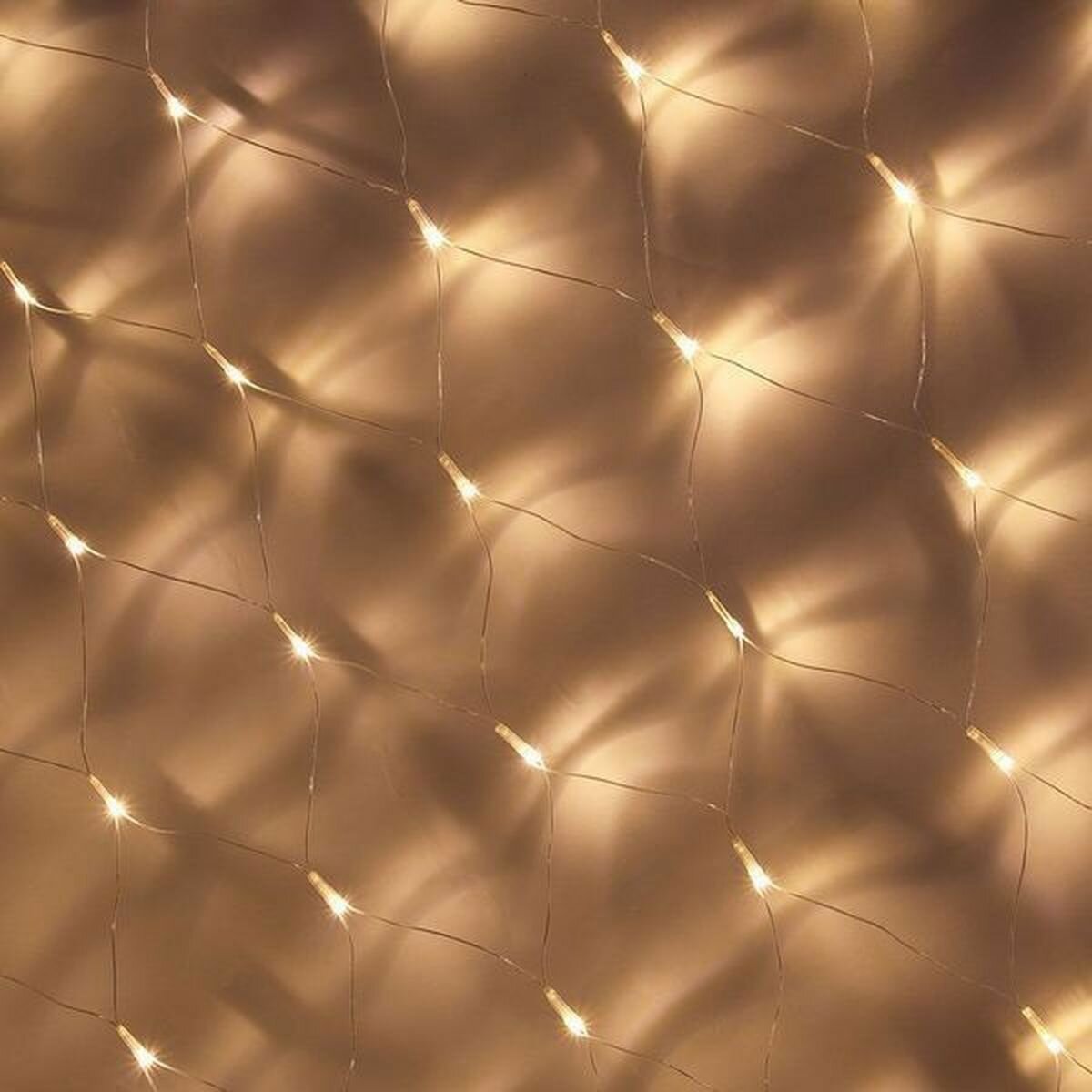 Гирлянда электр. Сетка, 100LED 2,5*0,5м, шампань, прозр. провод 220В сноу БУМ