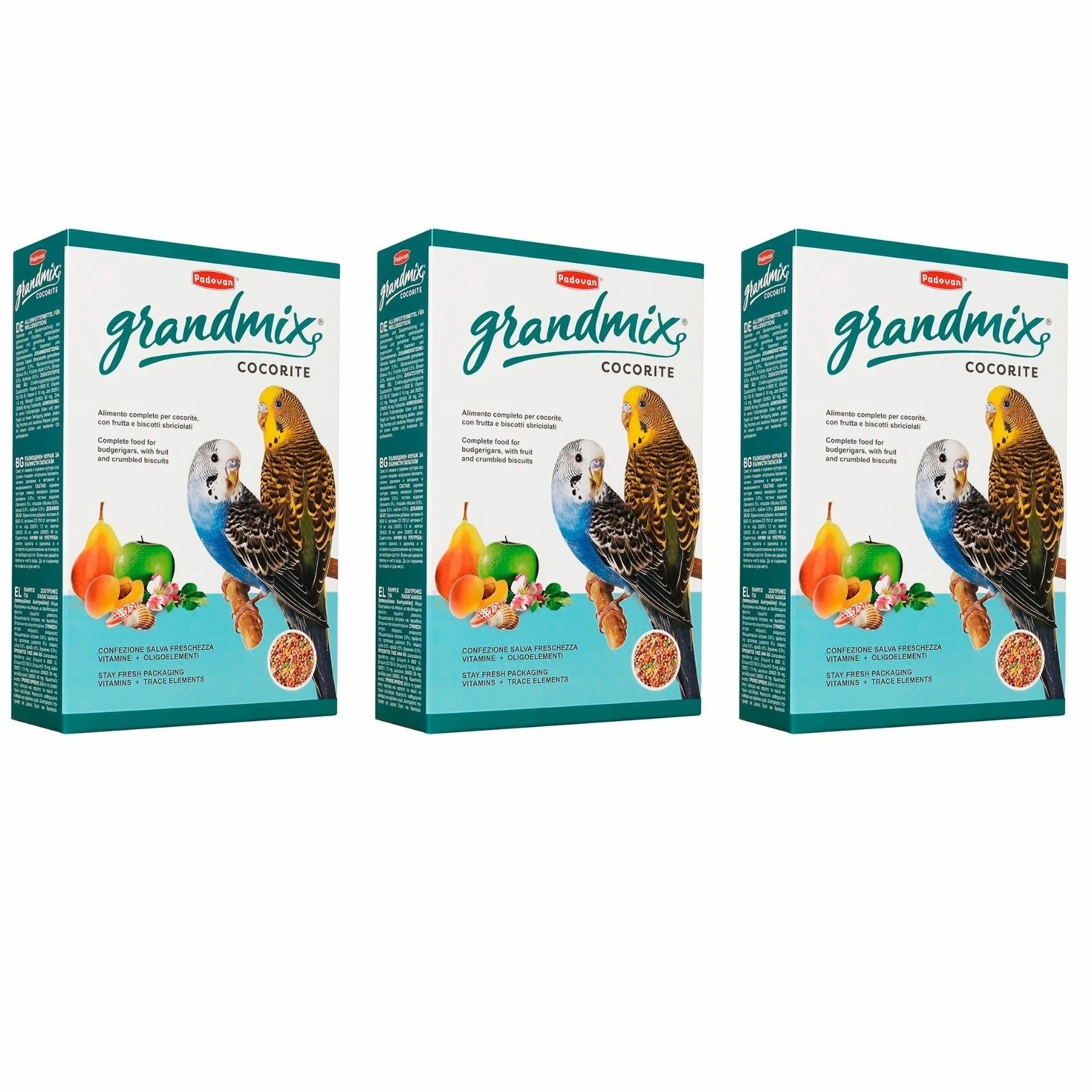 Padovan Корм для волнистых попугаев Grandmix Сocorite, 400 г, 3 уп