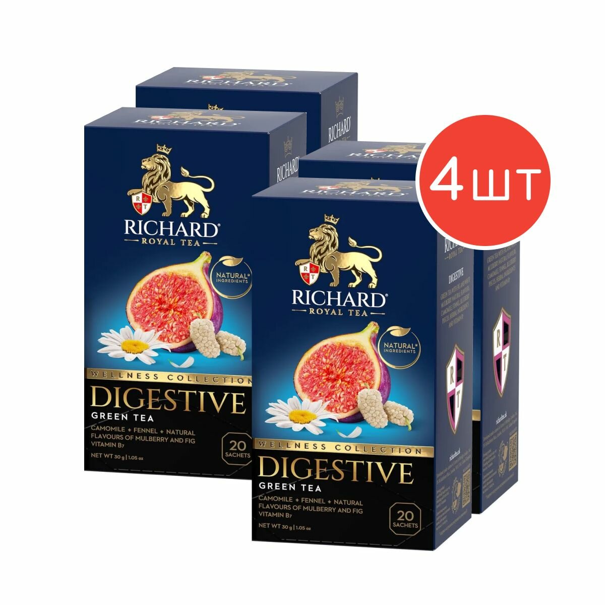 Чай зеленый Richard Royal Digestive 20 пакетиков х 4шт