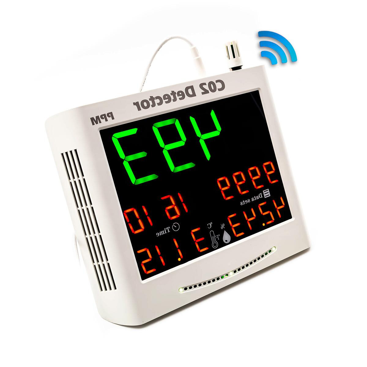 Профессиональный TUYA-WiFi датчик-монитор качества воздуха HTI-HZ 9110(RU) (Y133939ZH) 3 в 1 (умный детектор). Анализатор воздуха настенный.