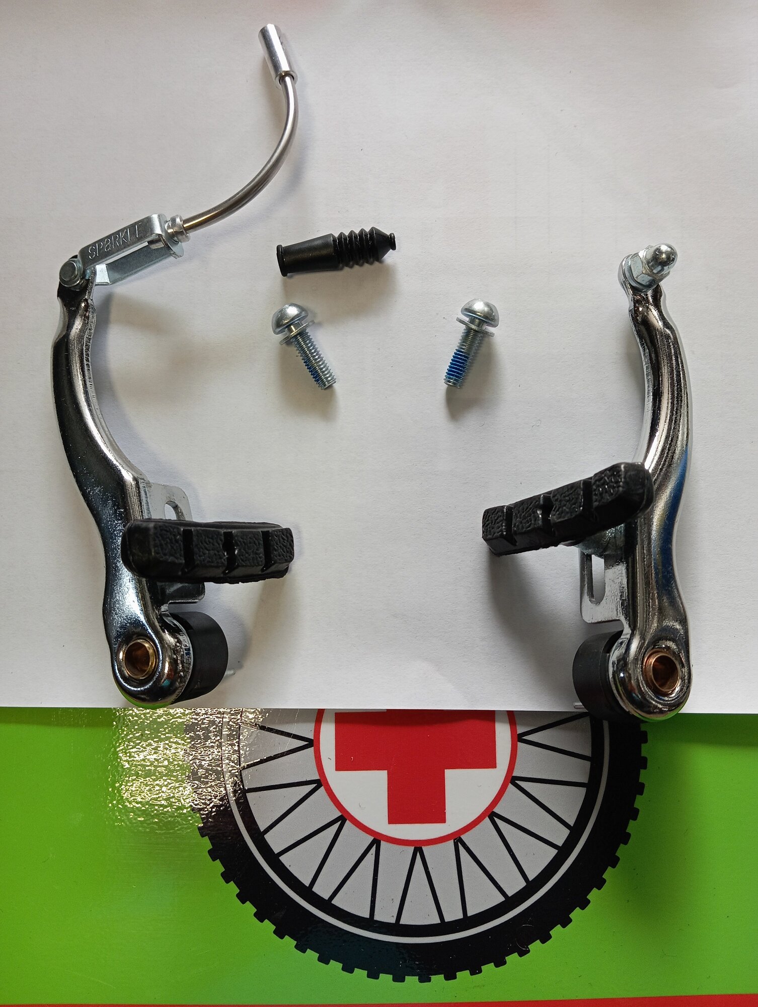 Тормоз ободной V-brake для горных, дорожных, бмх велосипедов 110мм, сталь, серебнистые 1 пара