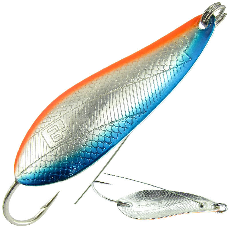 Блесна литьевая из латуни на щуку, покрыта серебром RB Атом -N "незацепляйка" 18гр - 127