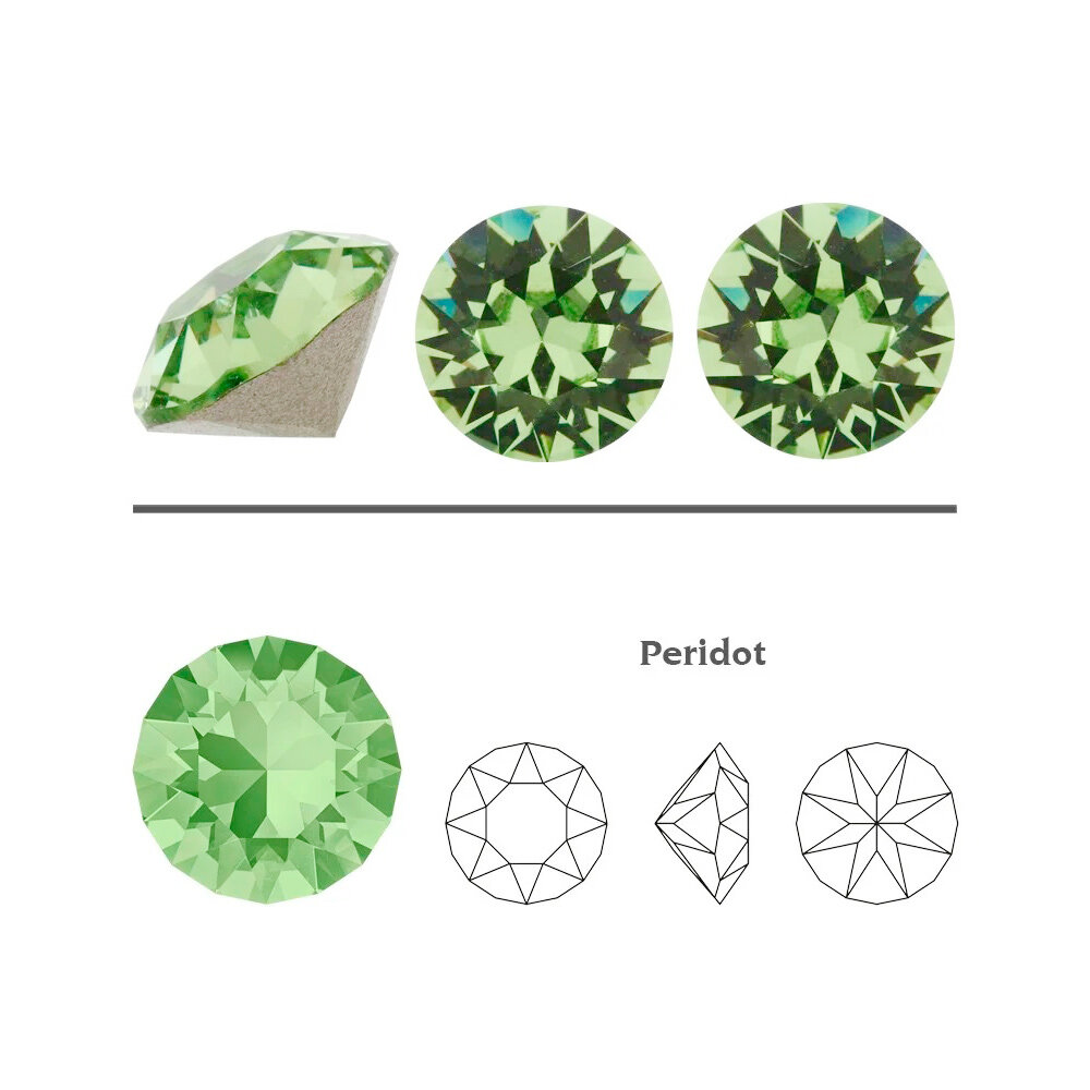 Ювелирный кристалл Swarovski, Шатон (#1088), ss24 (5.4мм), темный хризолит, с фольгой, 10 шт.