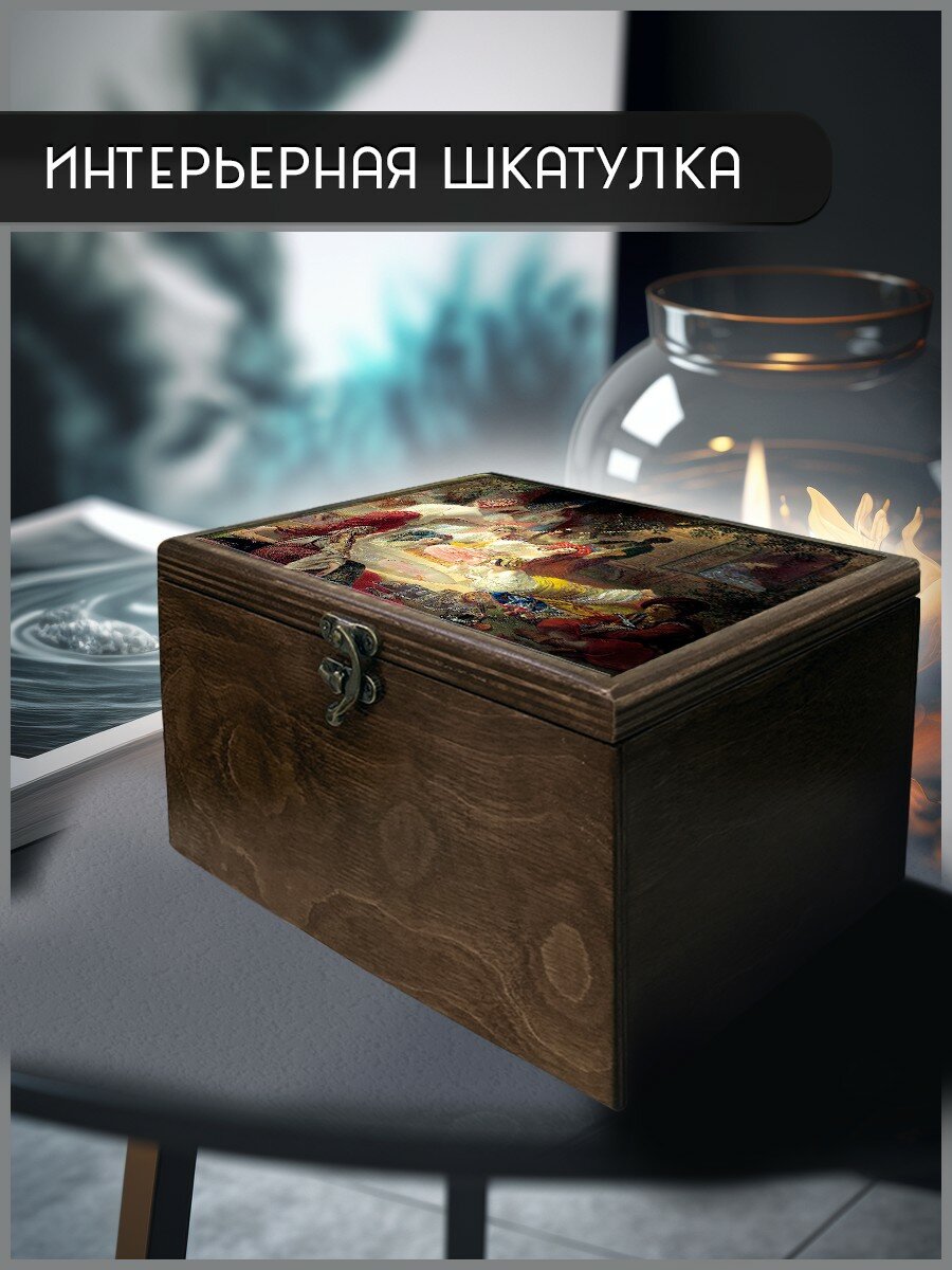 Шкатулка интерьерная для украшений универсальная 22x17x12 см Разное бахчисарайский фонтан (Брюллов, картины, живопись шедевры, Художники, Сказки) - 820