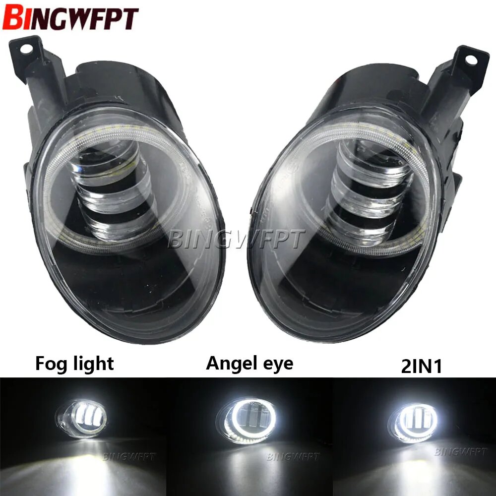 1 пара противотуманных фар «ангельские глазки» 12 В для VW Volkswagen Tiguan (5N_) 2012-2016, автомобильные светодиодные линзы, противотуманные фары дневного света DRL 30 Вт 6000LM LED-White