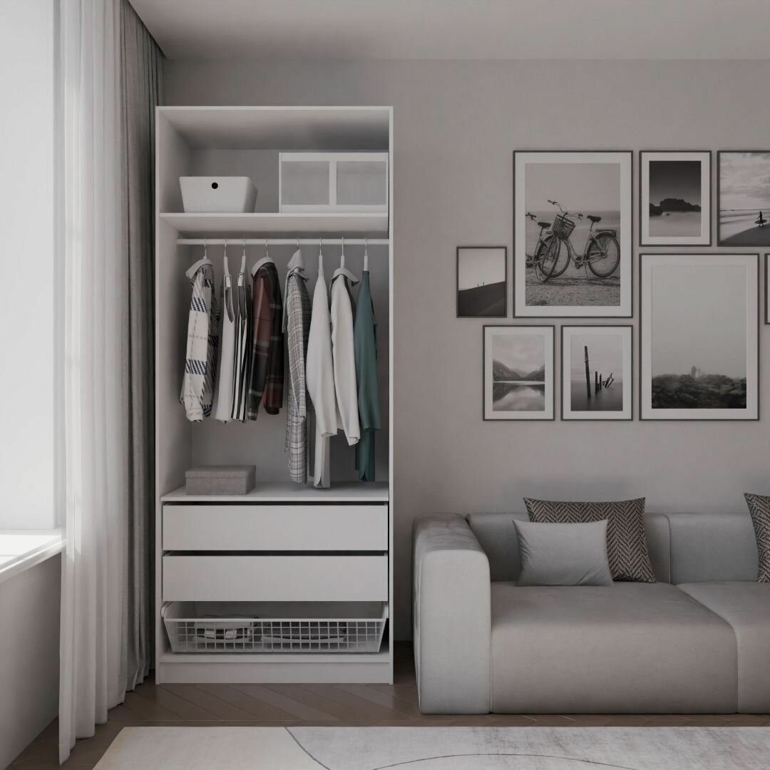 Гардеробная система без дверей пакс Pax Ikea 100х58х236 см