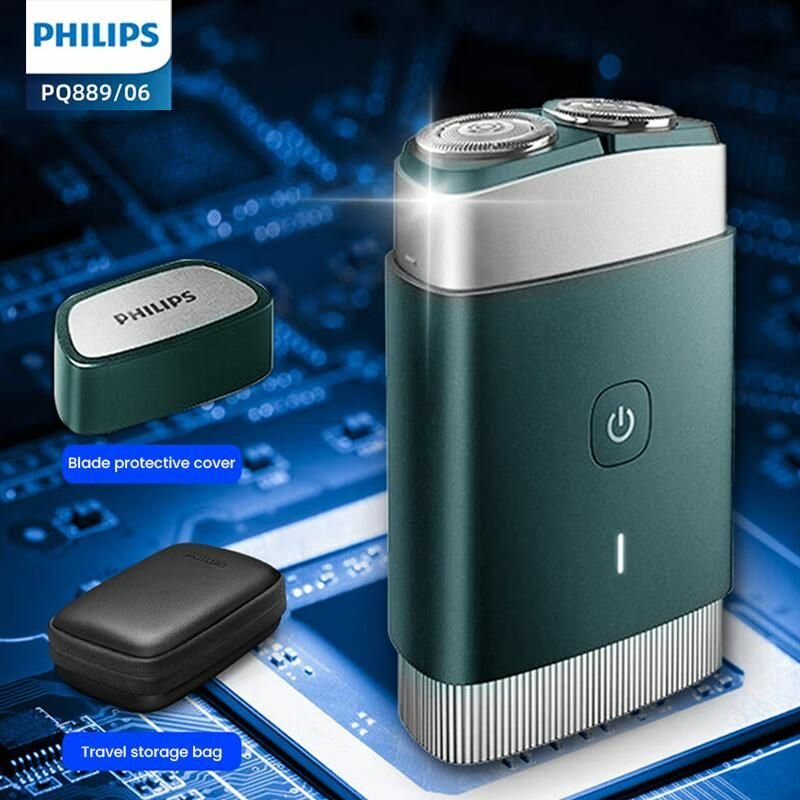 Philips Электробритва с черным лезвием, портативная бритва для мытья тела, быстрая зарядка, 1 час