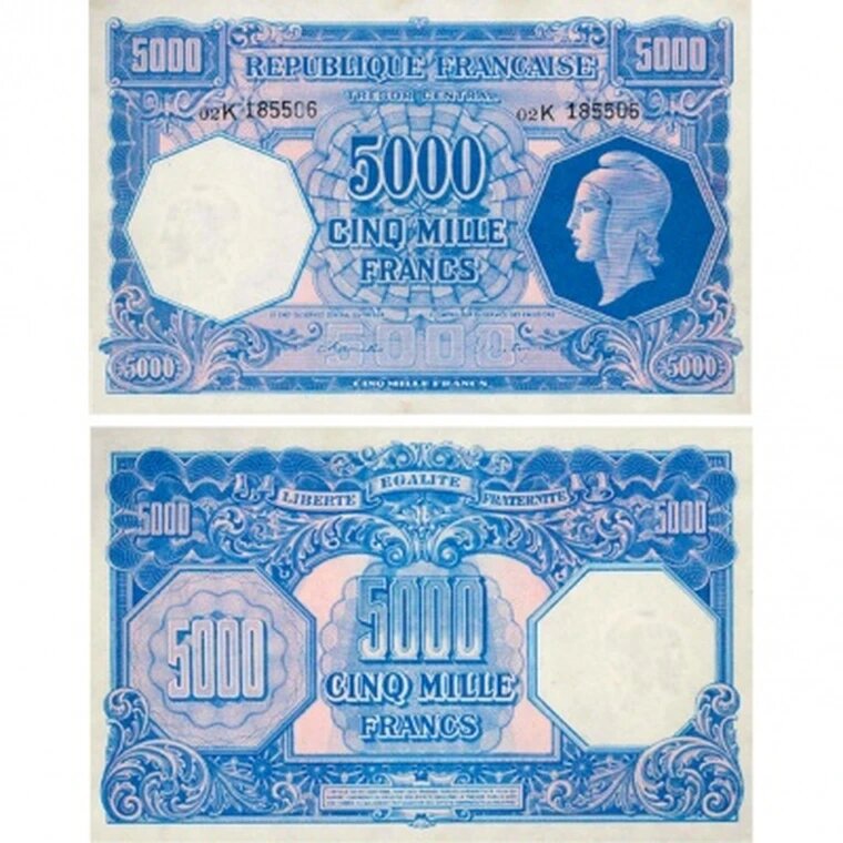 Франция 5000 франков 1944 года, сувенирная копия, банкноты и купюры редкие коллекционные