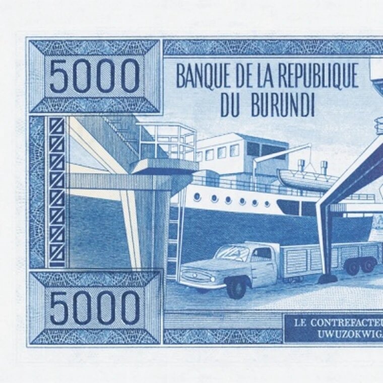 5000 франков 1968 республика Бурунди, сувенирная копия, банкноты и купюры редкие коллекционные