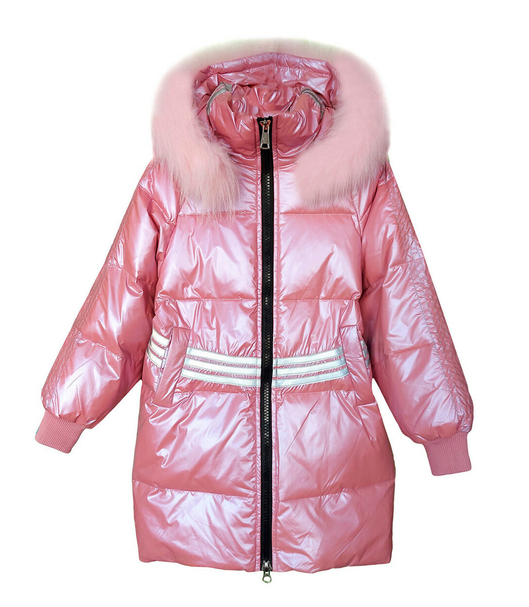 Пуховик Зимний пуховик с капюшоном для девочек