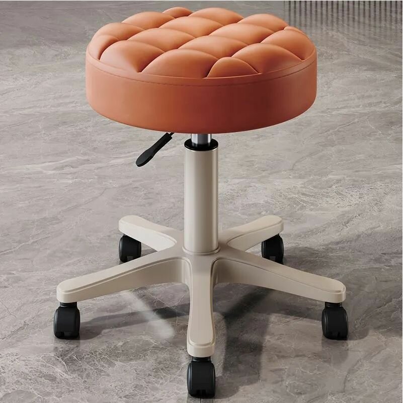 Полубарный стул, Iron Wheel высота сидения 45-60см, вращающийся табурет для салонов красоты, апельсин