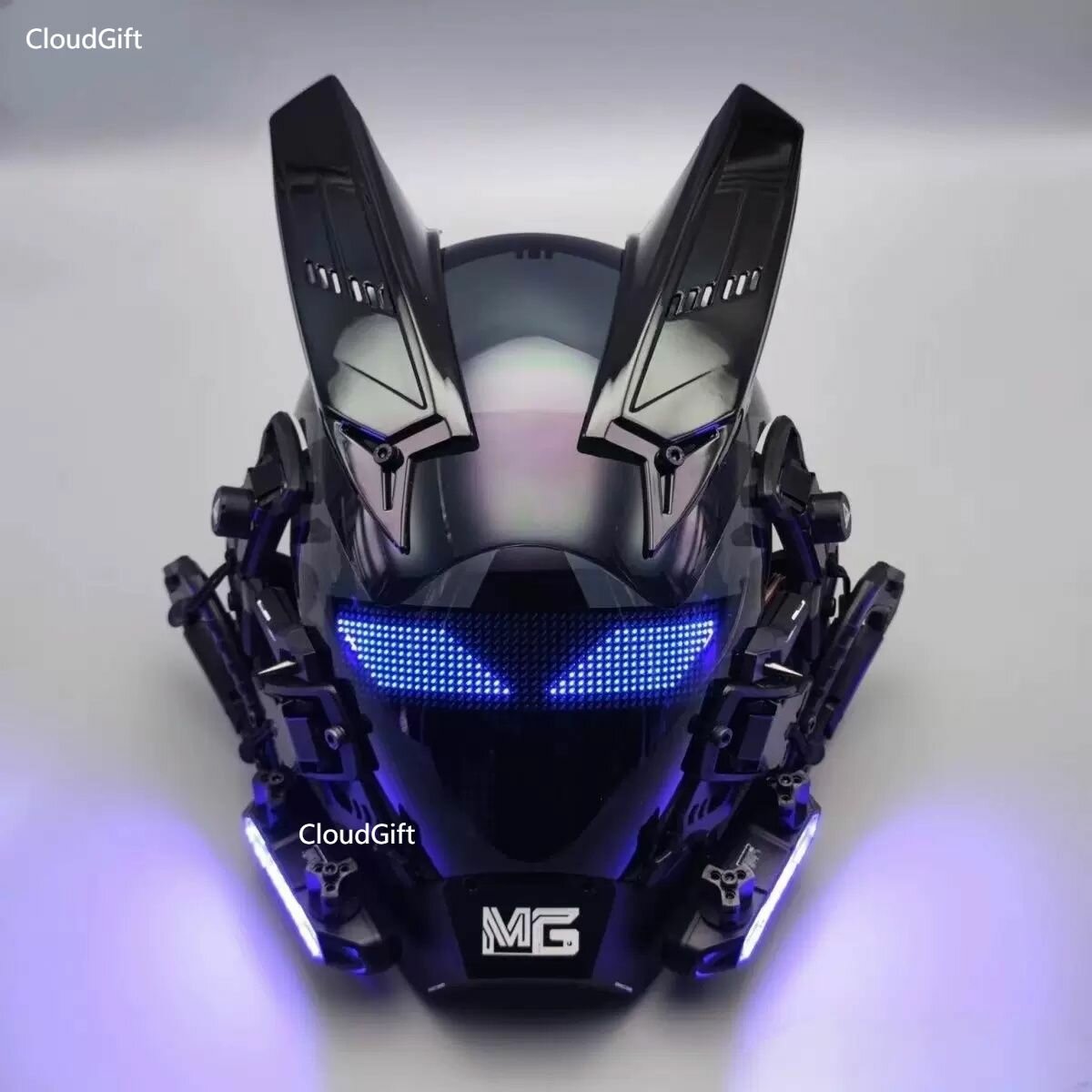 Карнавальная маска/Стиль киберпанк/Индивидуальный узор, Узор повторяется в такт музыке