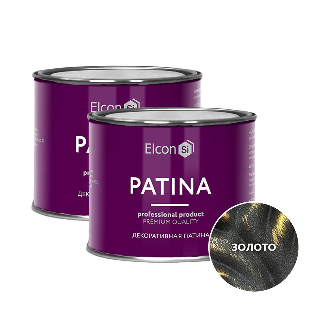 Патина декоративная акриловая Elcon золото 0,2 кг * 2 шт.