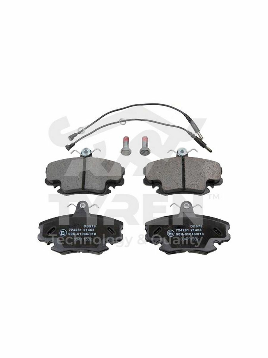 Тормозные колодки дисковые передние TYREN TYR1221511 для DACIA SANDERO, PEUGEOT 309, RENAULT 19