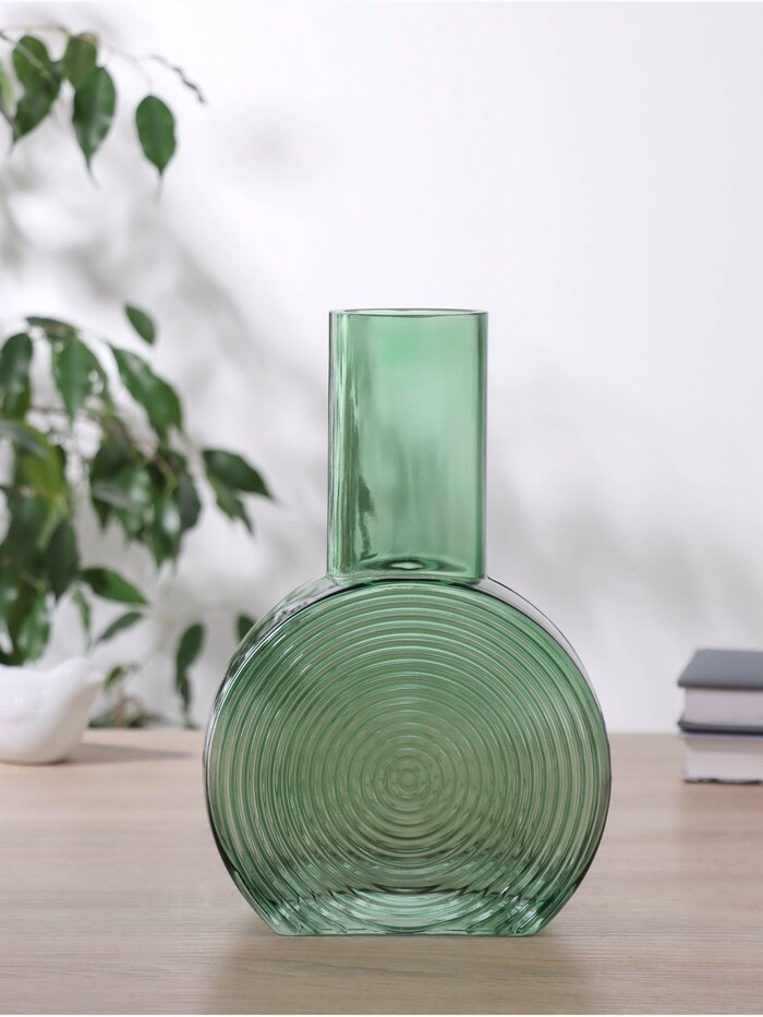 Ваза «Эйверис», d=6 см, 24×15.5 см, стекло, зелёная