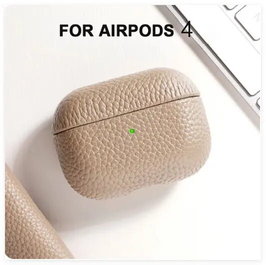 Кожаный чехол AirPods 4 Khaki