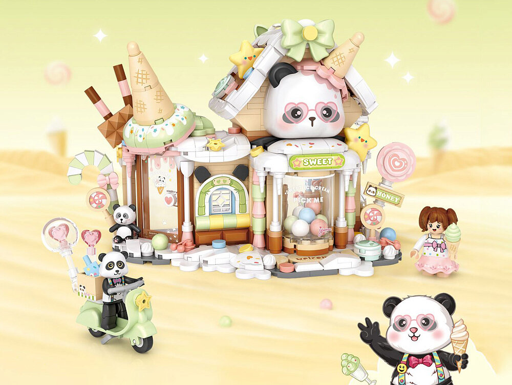 Конструктор LOZ 1380_MK Конструктор Панда и мороженое