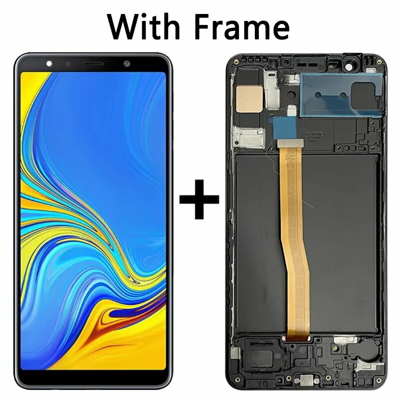 6,0 высококачественный ЖК-дисплей для Samsung A7 2018 A750 A750F A750FN дисплей с рамкой сенсорный экран дигитайзер Запасные части Black With Frame