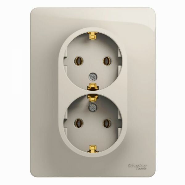 3 шт. Systeme Electric Glossa Молочный, Розетка 2-ая с заземлением, GSL000924