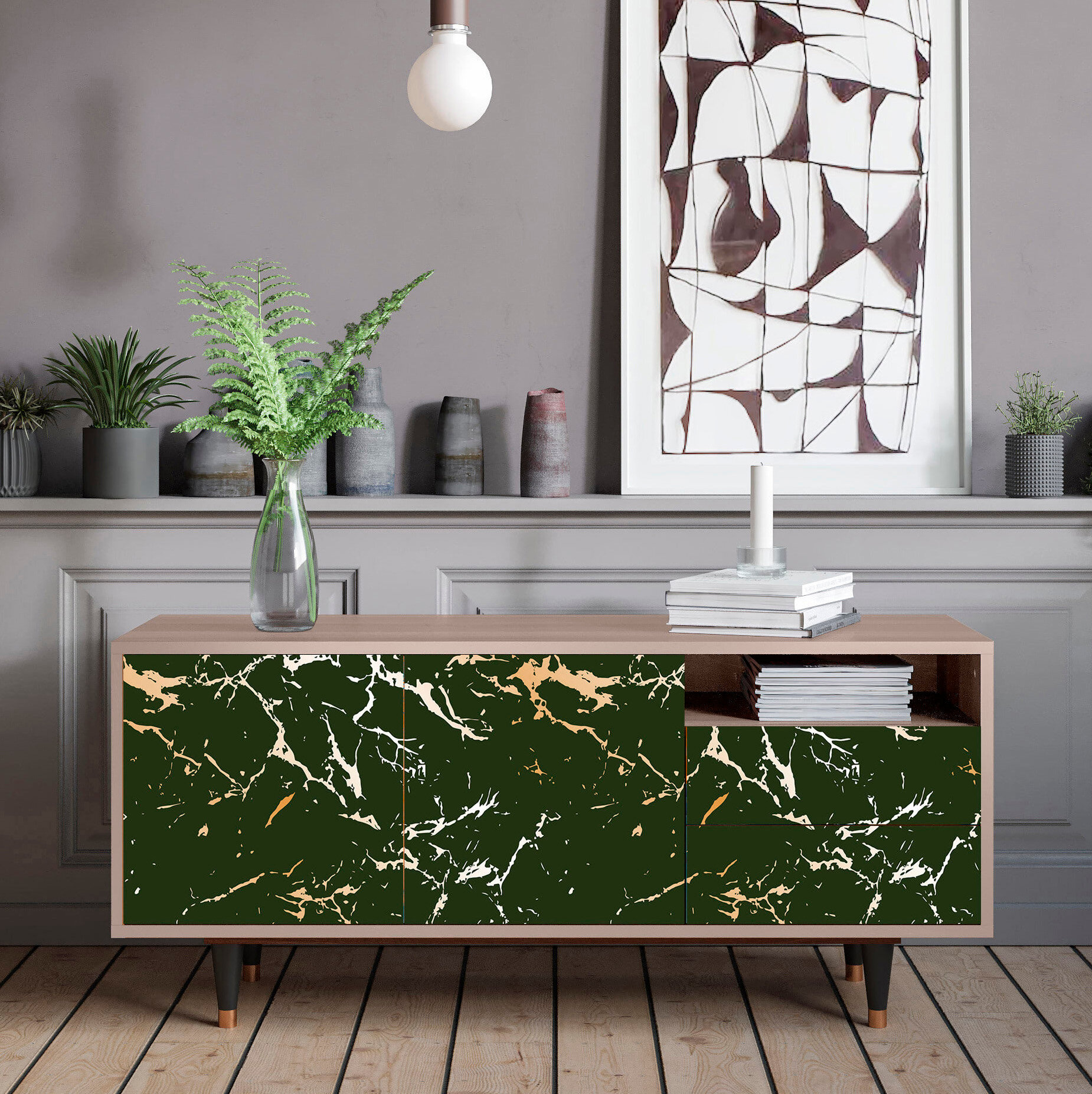 ТВ-Тумба - STORYZ - T7 Amazon Forest, Размер - 125 x 56 x 41 см, Цвет корпуса - , Бежевый