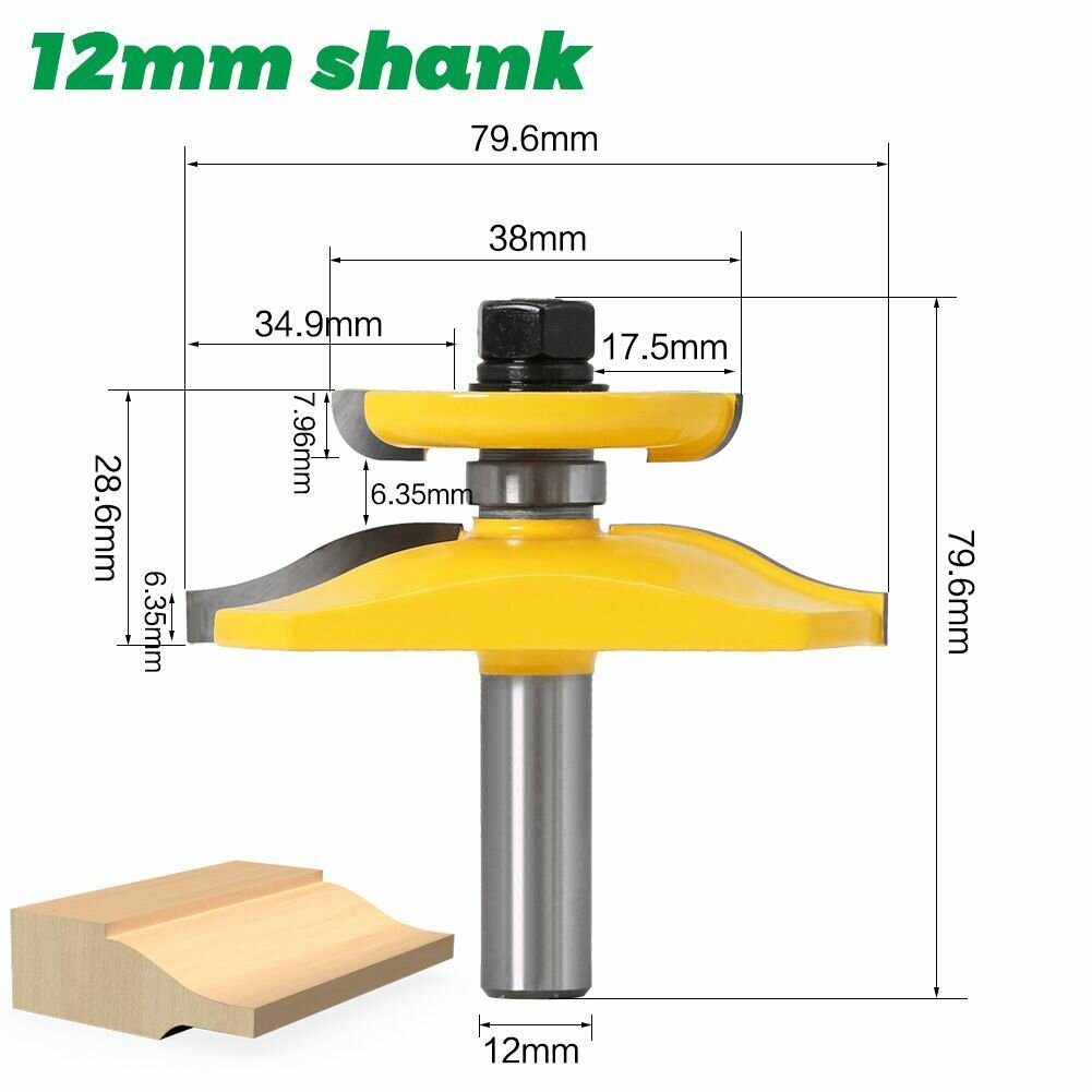 Фрез для изготовления вагонки, хвостовик 12 мм