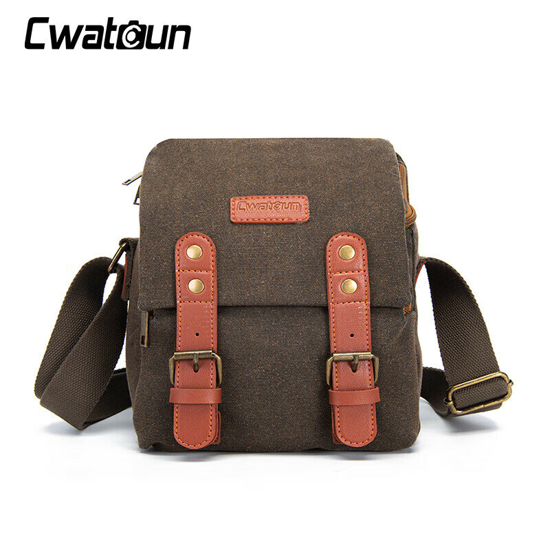 CWATCUN Japanese Retro Shoulder Camera Bag, Suitable for Photography And Videography, for Men And Women, Compatible with Fuji, Canon, Nikon, Sony, One Camera Two Lens Backpack