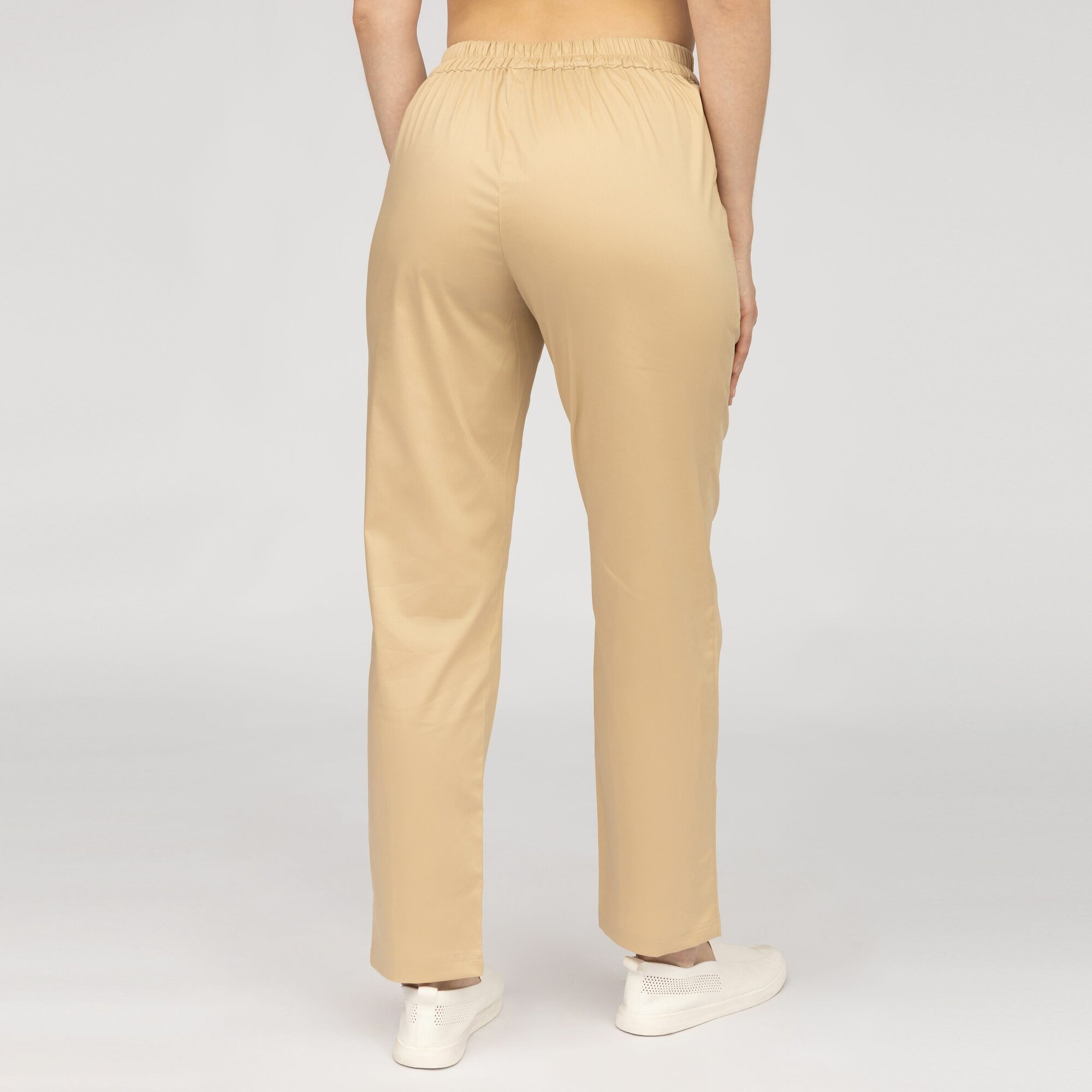 Премиальная медицинская одежда/Брюки медицинские бежевые 50 размера на рост 164-170см