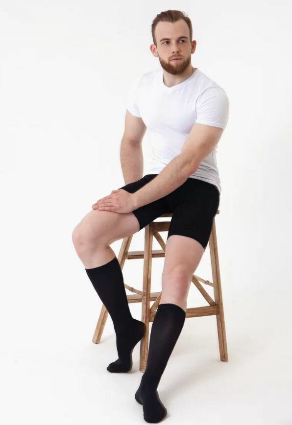 Гольфы мужские медицинские компрессионные плотные ORTO 4323, черный, Long,2 класс компрессии, размер XL