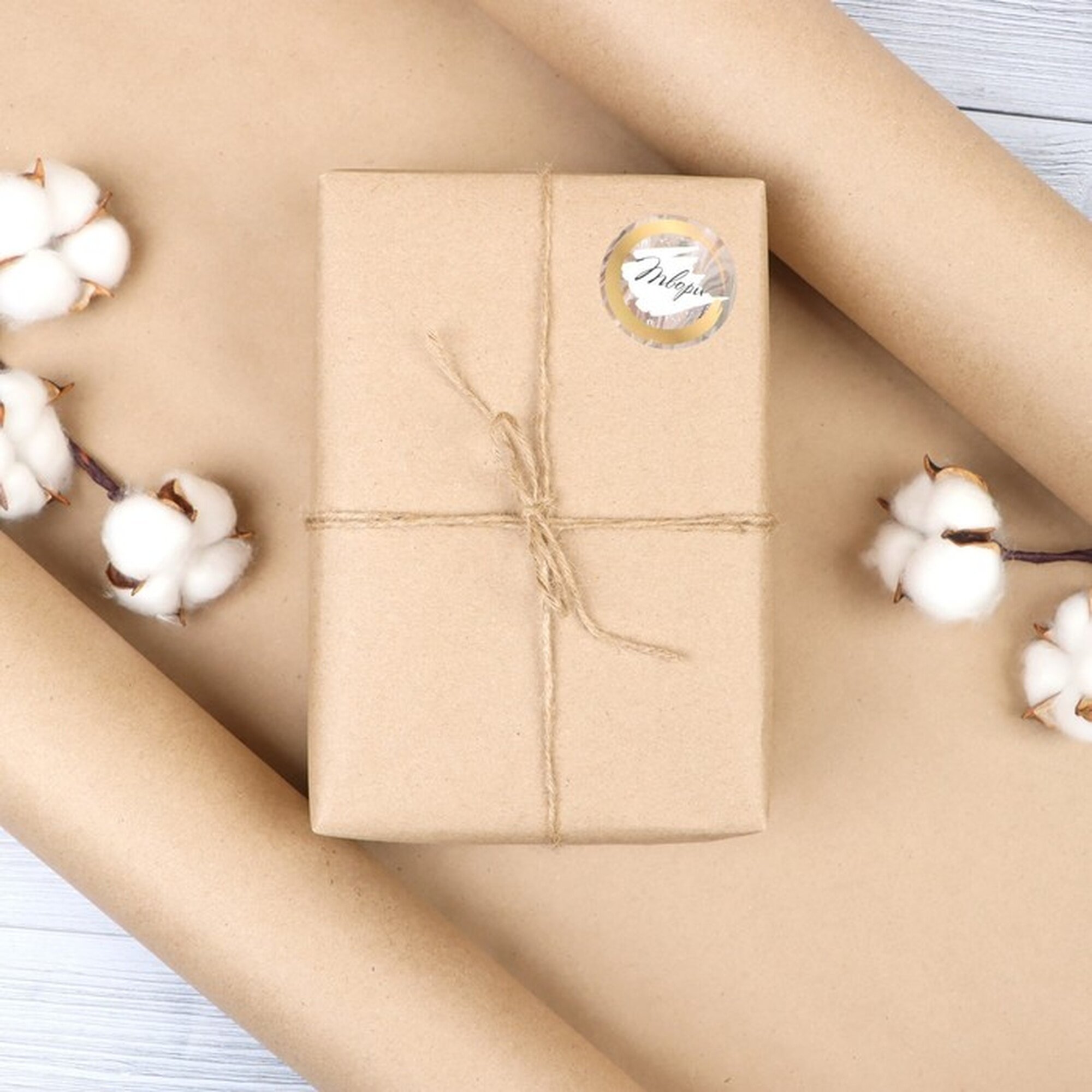 Упаковочная бумага Upak Land, 840мм x 20м, бежевая, крафт-бумага