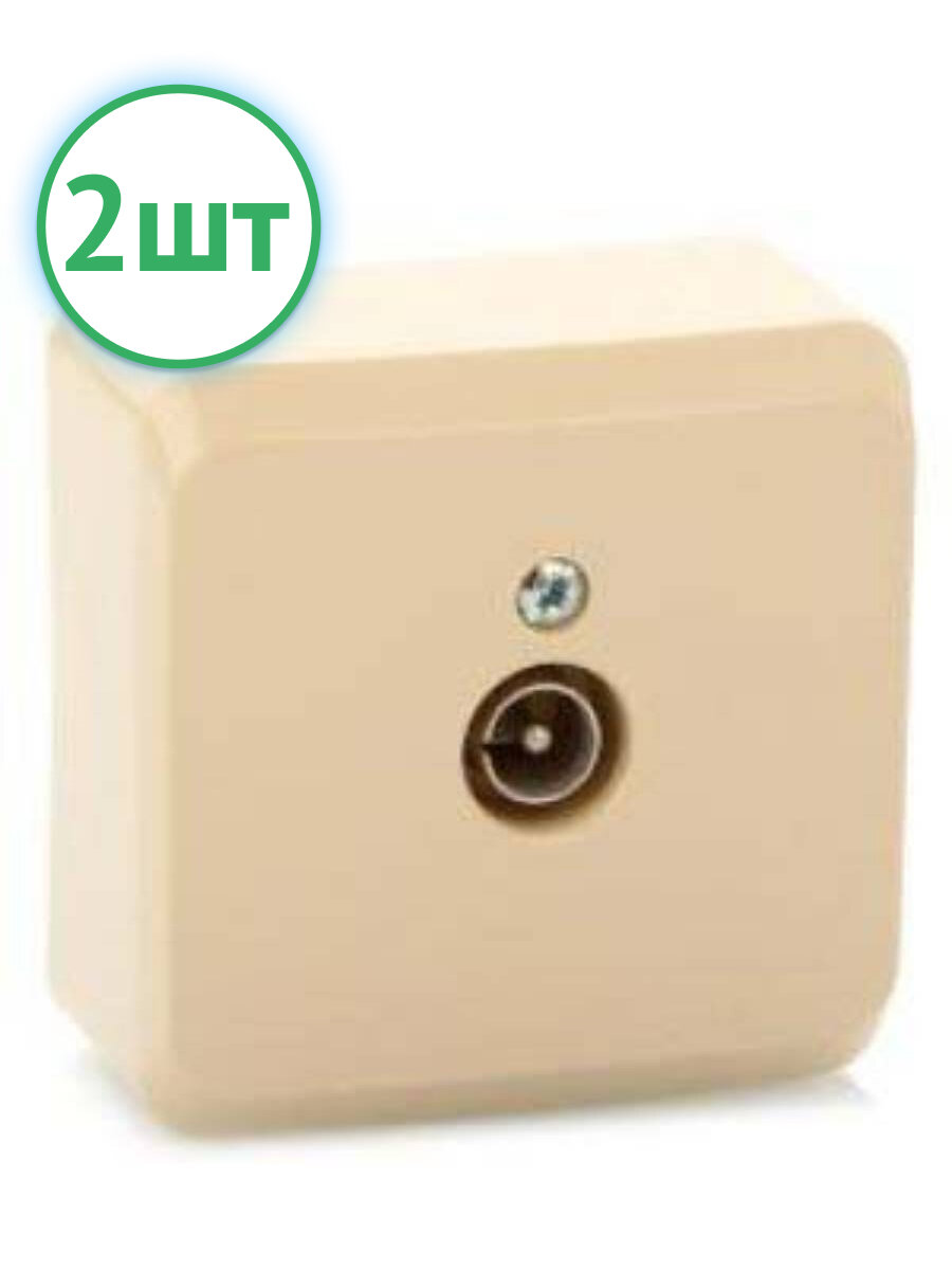 Розетка телевизионная TV Systeme Electric Этюд 0,7DB 5-862мГц крем TVA-002K (комплект из 2 шт.)