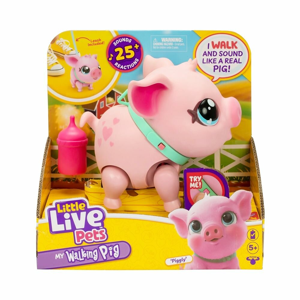 Moose Little Live Pets My Walking Pig Piggly Interactive Toy / Мягкая И Милая Интерактивная Электронная Игрушка