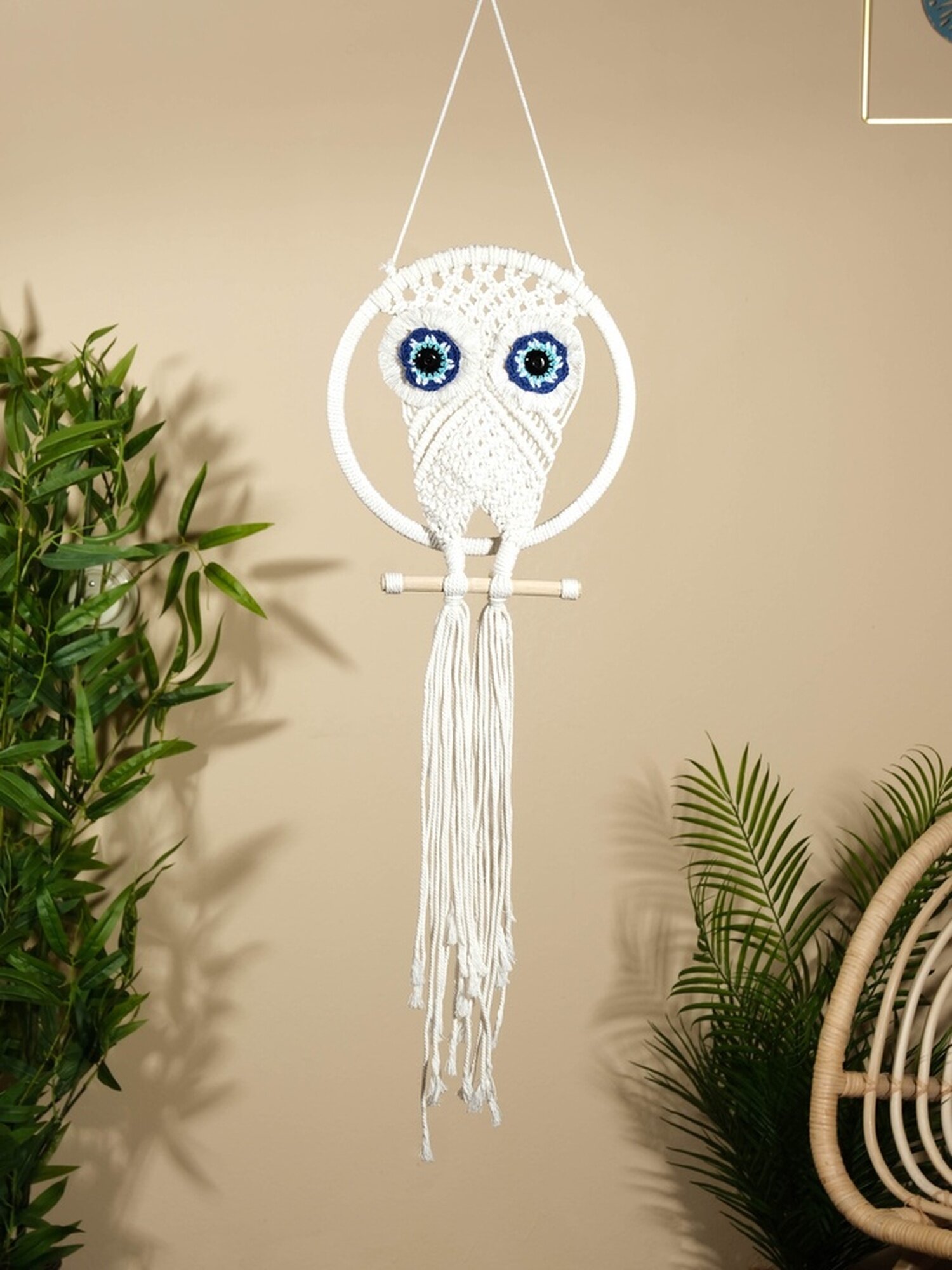 Ловец снов Сима-ленд "Сова", дерево, текстиль, пластик, 22x80 см