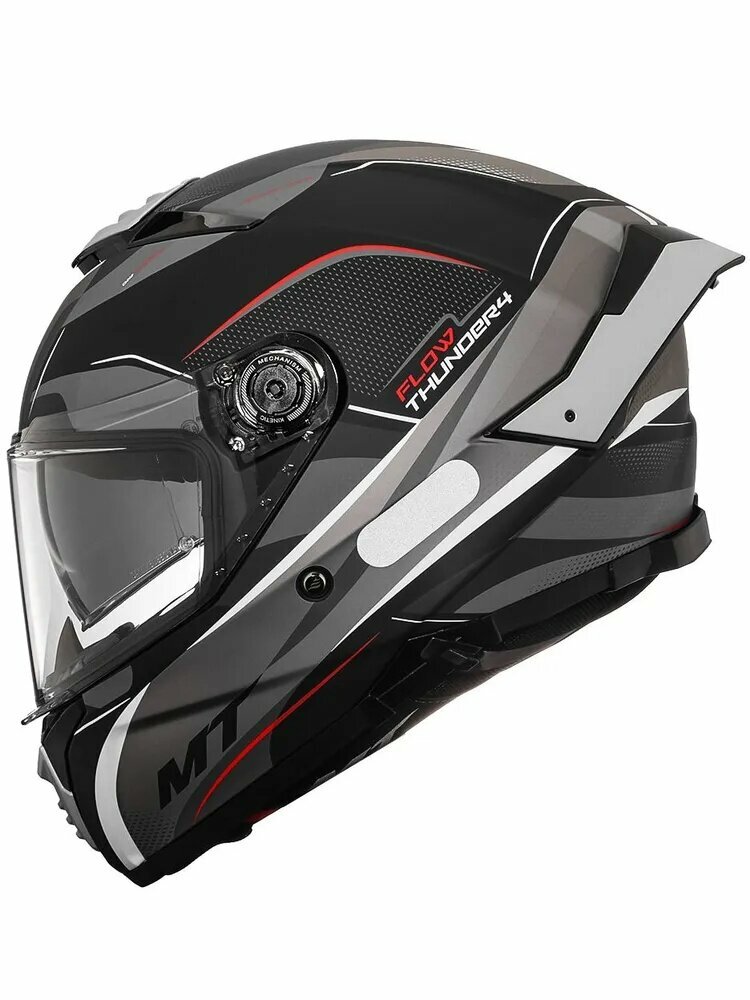 MT HELMETS Мотошлем, цвет: черный матовый, черно-серый, размер: XXL