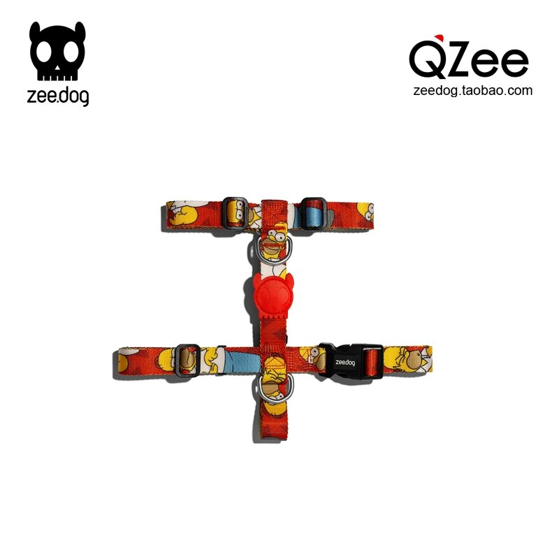 Набор QZee Simpson для собак: ошейник, шлейка и поводок Zeedog для маленьких, средних и крупных собак, включая