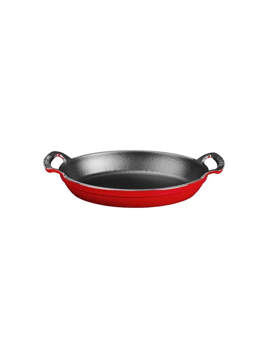 Сковорода чугунная, красный цвет, трёхслойное эмалированное покрытие, 1 шт