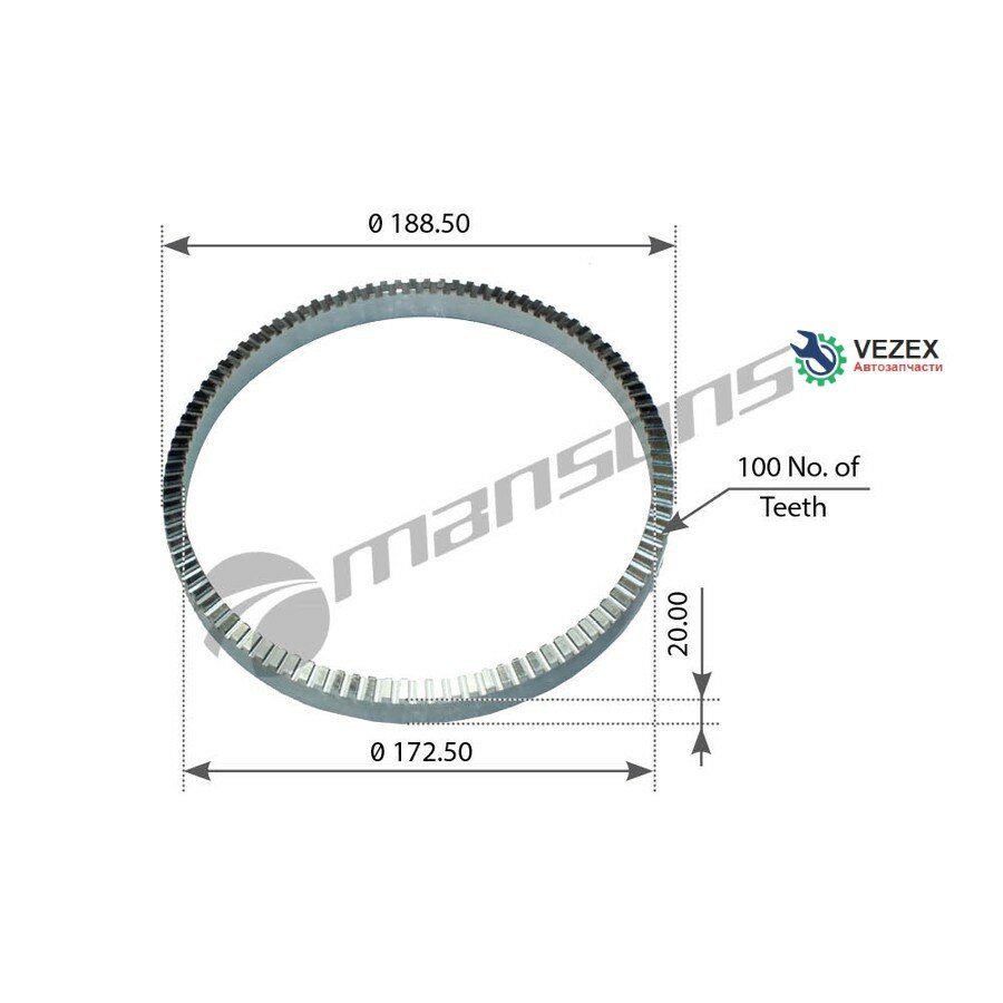MANSONS 100.066 Кольцо ABS