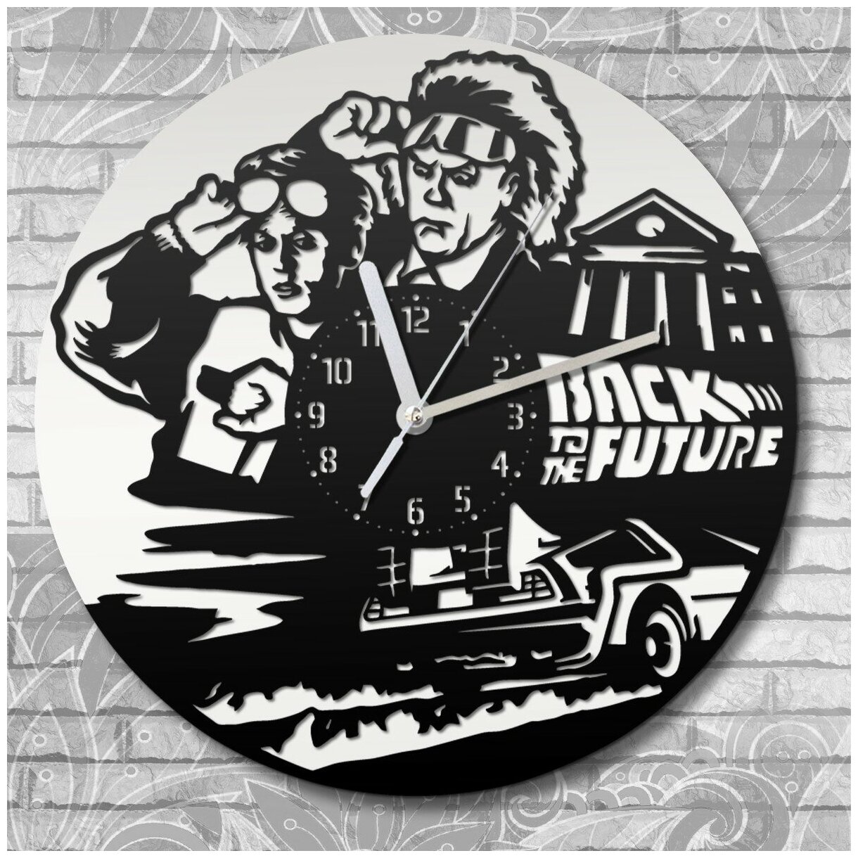 Настенные часы деревянные бесшумные фильмы назад в будущее - 483