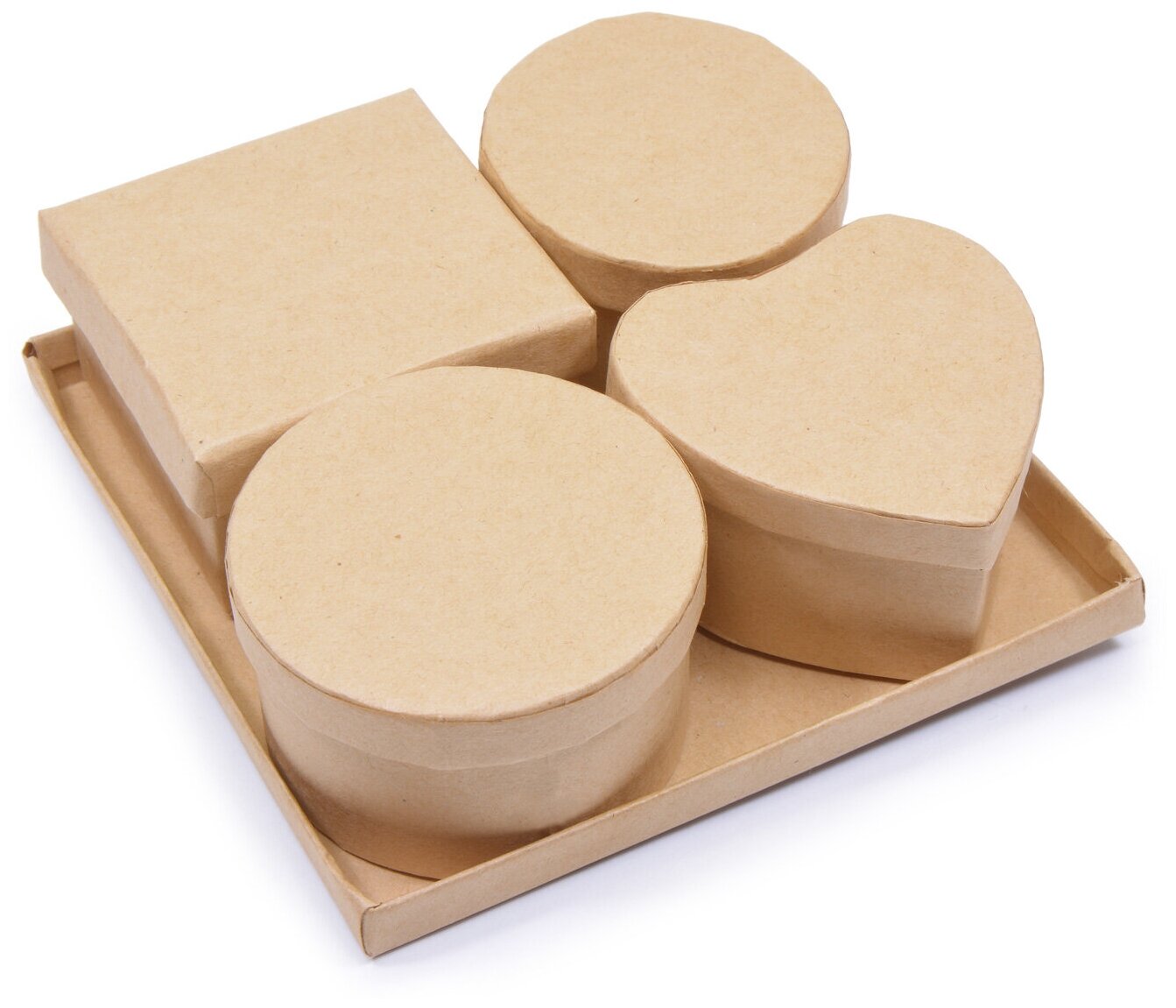 Коробочки из картона для декорирования. Набор 4 ШТ. 11,8x3,7x11,8 см, Арт. 2-594/23