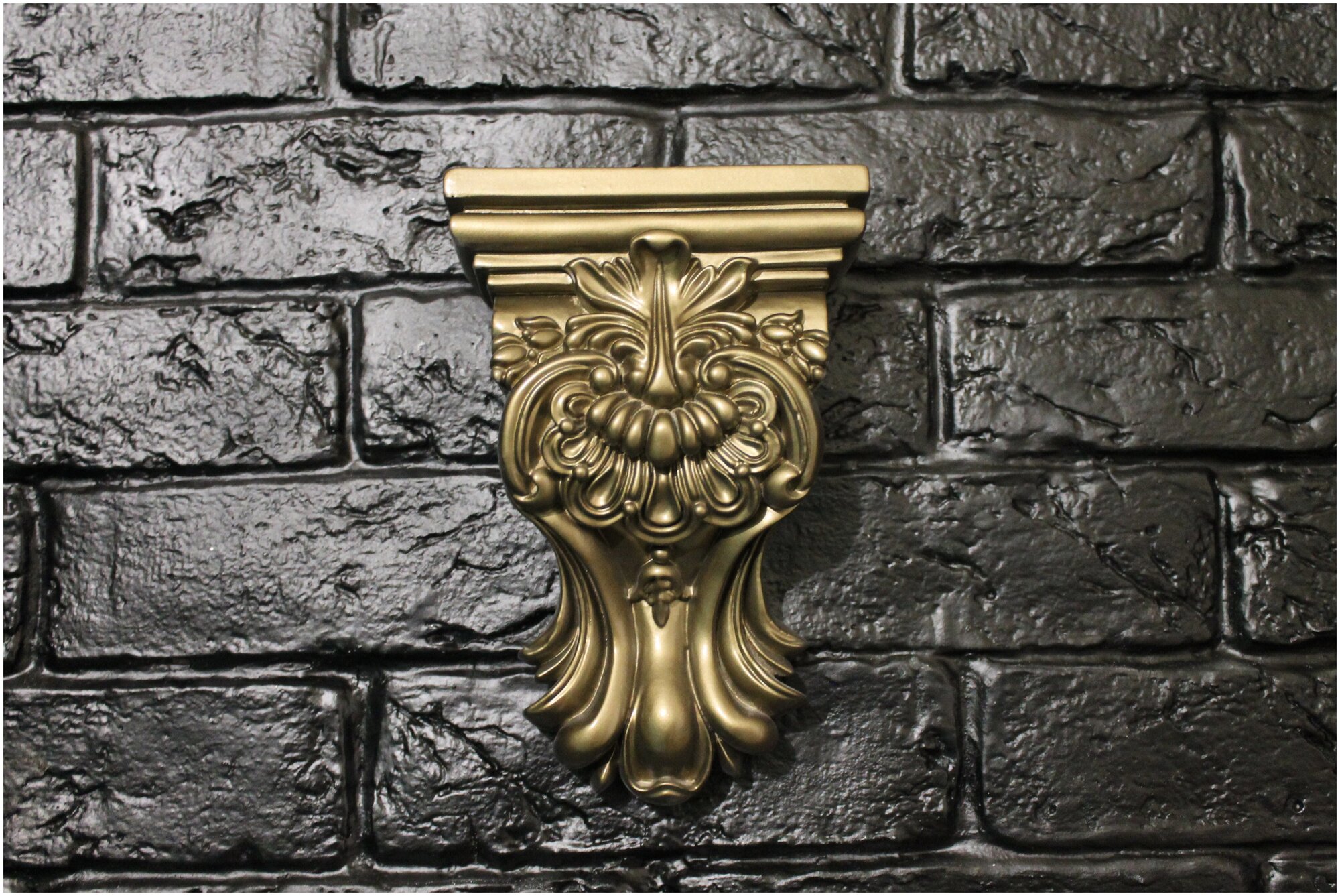 Декор для дома, консоль настенная "Ажурная" от ZlatDecor, бронза