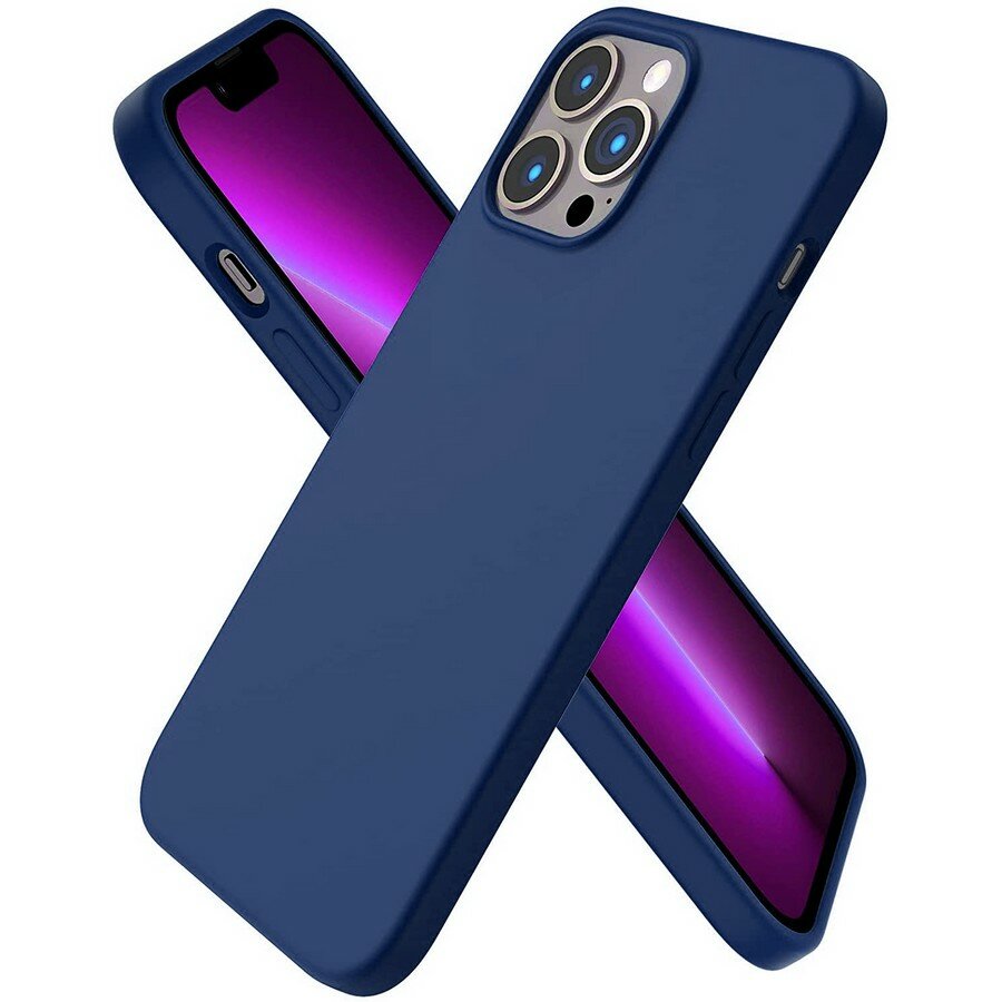 Силиконовая накладка тонкая 0.33 мм для Apple iPhone 13 Pro Max (6.7) темно-синий