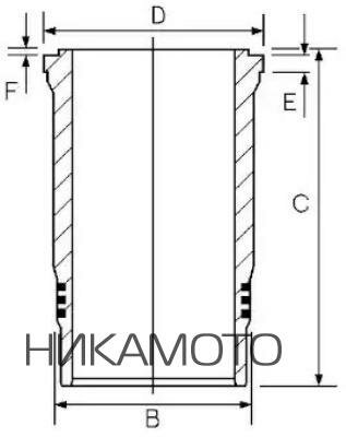 GOETZE 1545063000 гильза ! d120 с уплотнительными кольцами \MAN TGA/TGS дв. D2066