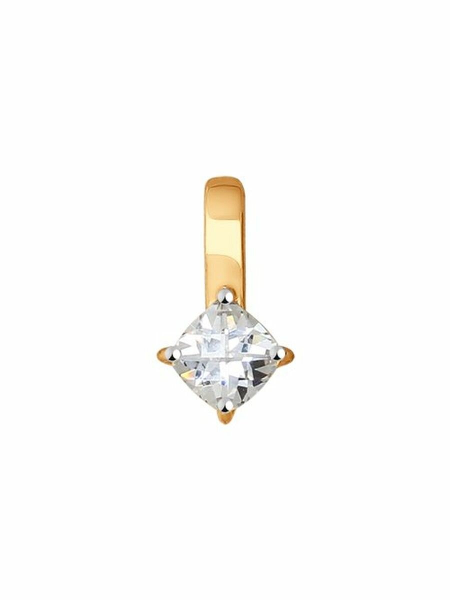 Подвеска, красное золото, 375 проба, кристаллы Swarovski
