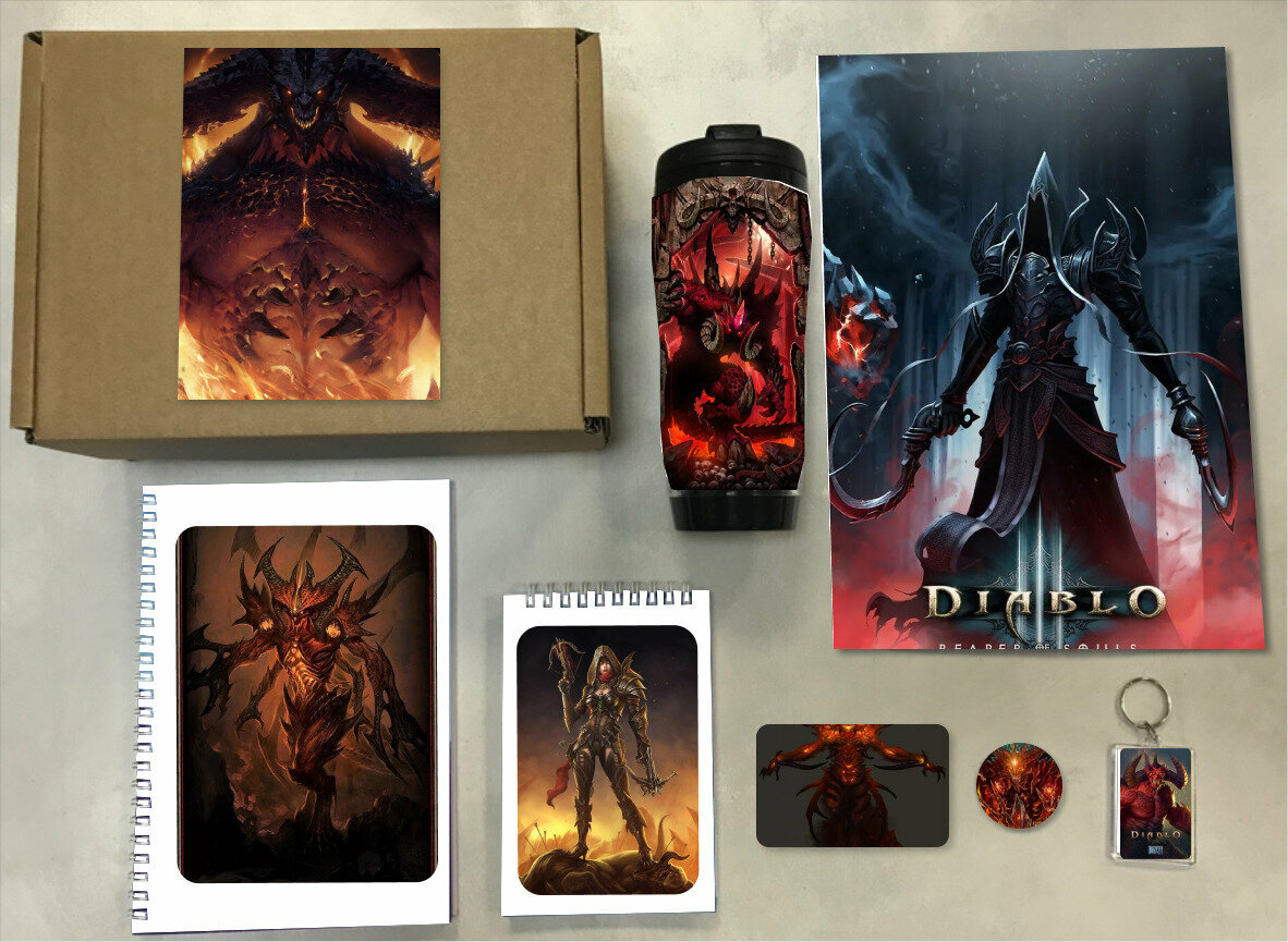 Подарочный бокс GOODbrelok принт "Диабло, Diablo" - 0005