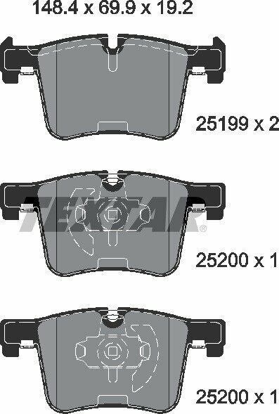 Колодки передние с противошумной пластиной Q+ BMW X3 F25 TEXTAR 2519901