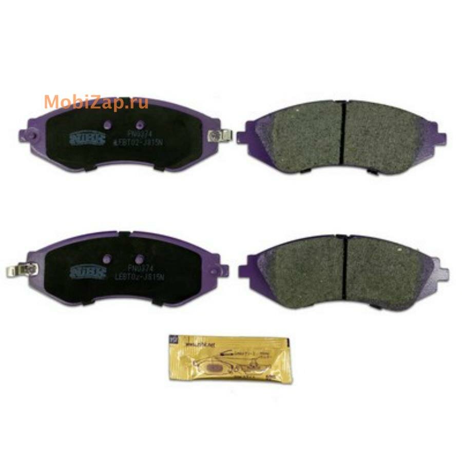 Колодки тормозные NIBK PN0374, для Daewoo Nexia/Lanos, передние, дисковые, черные, 4шт