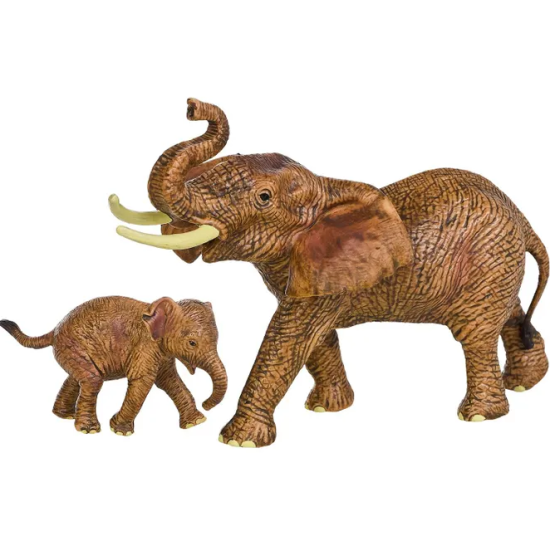 Фигурки в наборе Masai Mara MM211-206 серии "Мир диких животных": Семья слонов, 2 предмета (слон и слоненок)