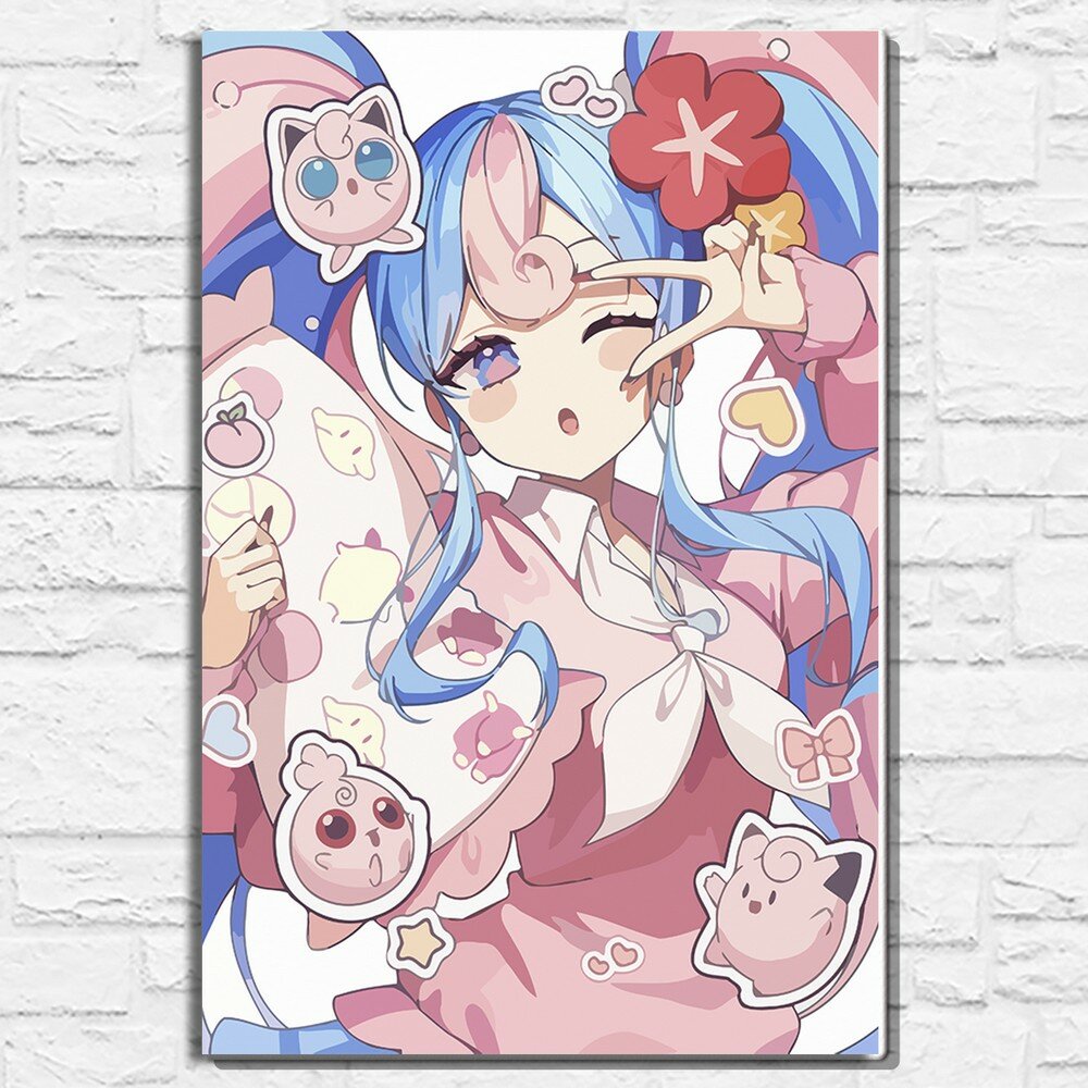 Картина по номерам на холсте аниме мику хацунэ (вокалоид, синаморолл, девушка) - 14912 60х40