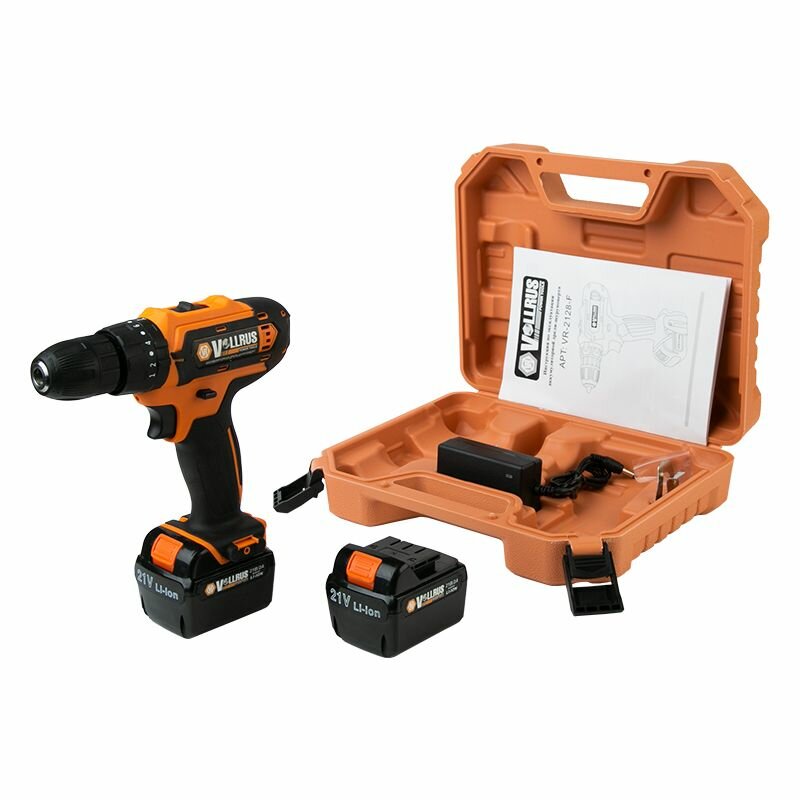 Аккумуляторная дрель-шуруповерт VOLLRUS 2128 F (21В, Li-ion, 32N/M)