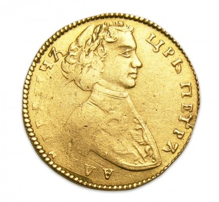 Червонец 1706 однородное серебро, покрытие золотом (Au) сувенирная копия монеты, нумизматика, деньги для коллекции